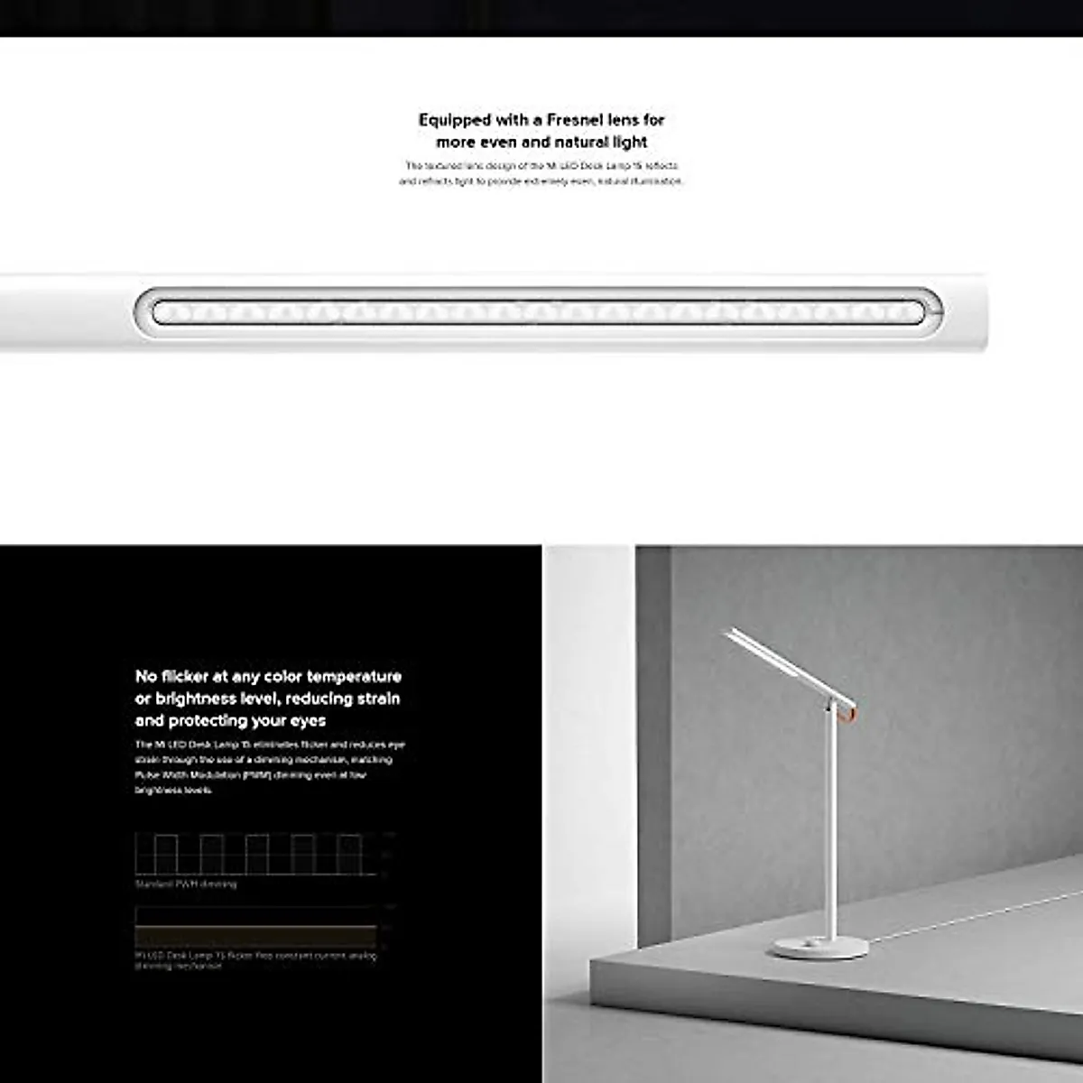 Original Xiaomi LED Desk Lamp Smart Remote Control Dimmable Table Lamps Desklight Support Mobile Phone App Control 4 Lighting Mode,Flicker-free Light