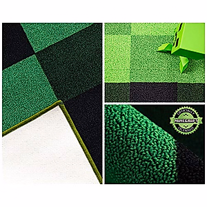 Minecraft Green Creeper Large Square Area Rug | Official Video Game Collectible | Indoor Floor Mat, Rugs for Living Room and Bedroom | Home Decor for Kids Room, Playroom | 52 x 52 Inches
