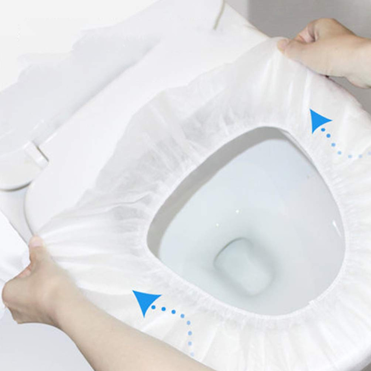 Tomaibaby 50pcs Dispossable Toilet Seat Covers, Portable Non-Slip Potty Seat Covers for Kids or Adults Travel Accessories