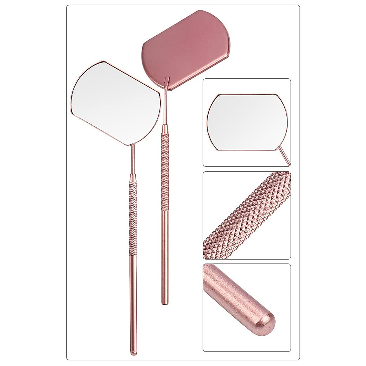 UUYYEO 2 Pcs Stainless Steel Eyelash Extension Mirrors Large Lash Mirrors Eye Makeup Mirrors Eye Lash Mirrors Lash Technician Supplies