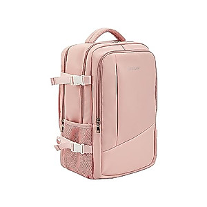 LUCKGLOW Travel Backpack for Women, Pink, Carry on Backpack, Laptop Backpack 15.6 Inch, Travel Essentials, Casual Daypack Backpack