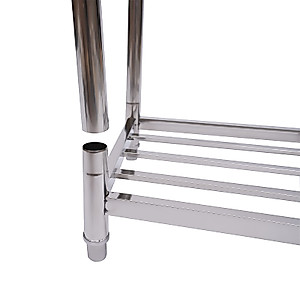 Stainless Steel Single Basin Commercial Kitchen Sink Vanity Multipurpose Sink for Restaurant, Laundry Room, Backyard, Garages 21.65x17.72x33.46in