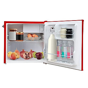 Hamilton Beach Retro Mini Refrigerator-Energy Saving-Adjustable Thermostat Control-Side Mounted Bottle Opener-Ideal for for Dorm, Office, RV, Garage, Apartment 1.7 Cubic Feet, Red