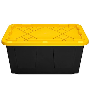 Greenmade Extra Strong 27 Gallon, Black and Yellow Storage Bin (4pack)