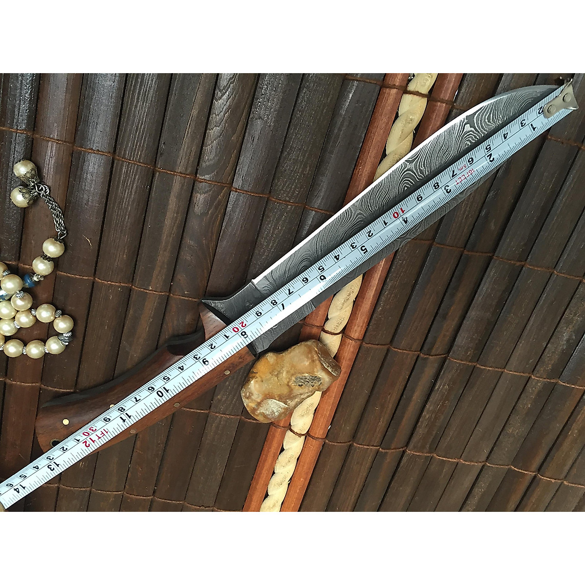 Perkin Knives - Custom Handmade Damascus Hunting Knife with Sheath Full Tang Knife - AR1101W