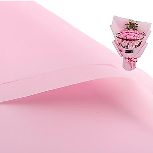 20 Pcs Double Sided Color Flower Wrapping Paper,Waterproof Valentine's Day Bouquet Wrapping Paper 23x23Inch Used for DIY Crafts, Gift Packaging, Flower Shop Bouquet Packaging (pink)