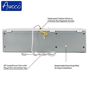 Awoco 36” Super Power 2 Speeds 1200 CFM Commercial Indoor Air Curtain, UL Certified, 120V Unheated with an Easy-Install Magnetic Switch