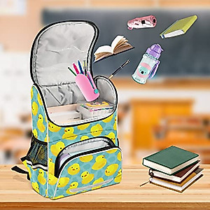 Joko Ivery Yellow Rubber Duck Kids Backpack for School Bookbag with Chest Clip for Girls Boys Elementary Travel