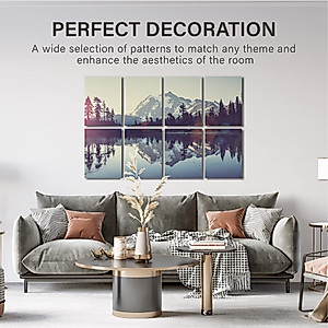 Olanglab Decorative Acoustic Panels Art, 8 Pack 48''x32'' Acoustical Soundproof Wall Panels, Sound Absorbing Acoustic Panels Self Adhesive, Studio Acoustic Treatment, Lake and Mountain