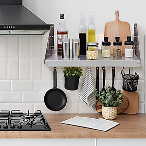 SWOTCATER Stainless Steel Shelf 12"x36" 260LB, Commercial Wall Mounted Floating Shelving for Home Kitchen, Restaurant