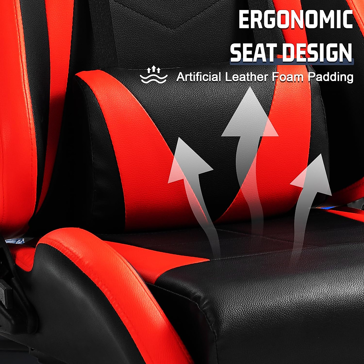 Marada Racing simulator Cockpit with Red Seat Fit for Logitech G25 G27 G29 G920,Thrustmaster/Fanatec race car seat, Adjustable driving simulator Steering Wheel Stand, Wheel,Pedal & Shifter Not Include