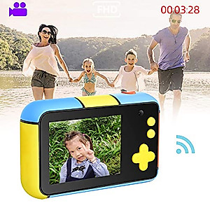 Kids Digital Camera, 1080P HD Camera Kids Digital Camera Double Lens Shockproof 2.4 Inch Screen Camera for Kids Gift