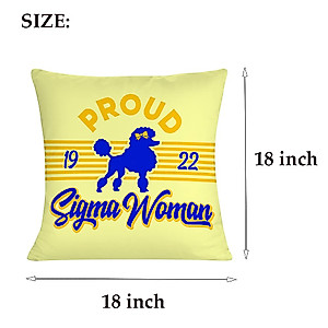 1922 Gift Pretty Poodle Throw Pillow Covers 1922 Sorority Paraphernalia Gift 1922 Sigma Woman Gift Greek Sorority 18x18 inch Decorative Pillowcase for Women Sister Gift (Pillowcase-Sigma Woman)