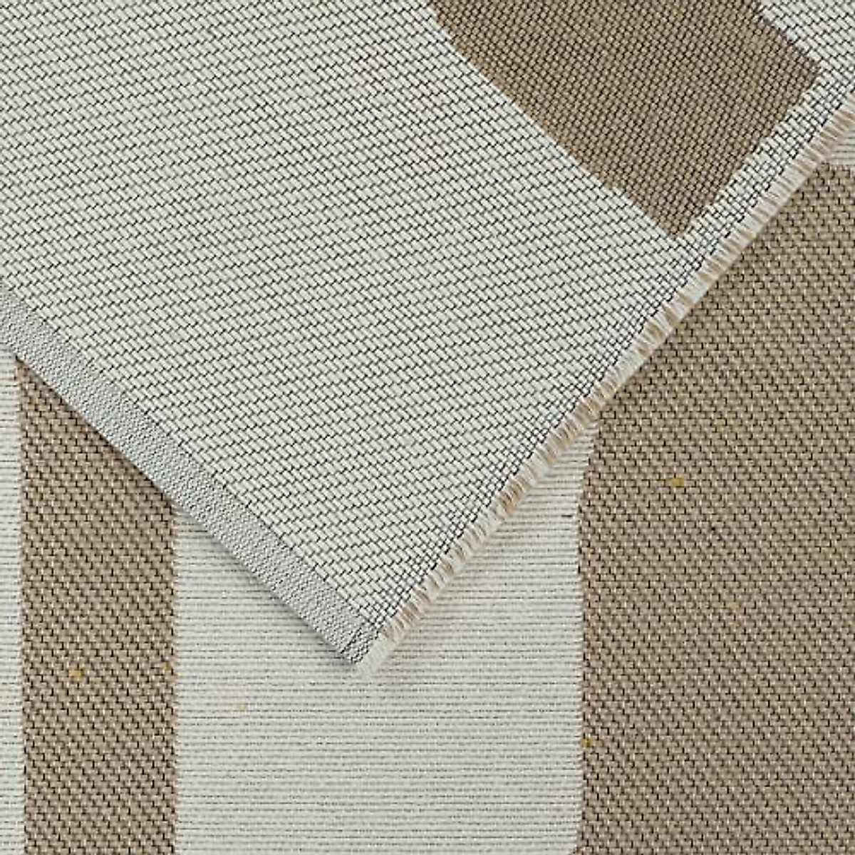LIVEBOX Abstract Geometric Rug 2' x 3' Washable Small Bathroom Rugs Modern Khaki Cotton Woven Door Mat Concise Reversible Carpet for Bedroom Hallway Entryway Laundry Room