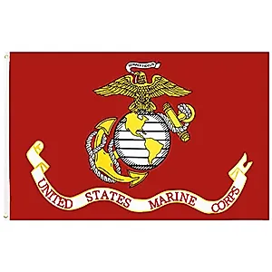 ShinyPro United States Marine Corps (USMC) Flag - 3 x 5 Feet - Printed Vivid Color Quality Polyester Flag Indoor Outdoor