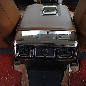 Chrome Inner Rear Central Armrest AC Vent Cover Trim for Toyota Tundra 2014 2015 2016 2017 2018 2019 2020 2021