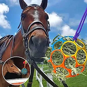 FROATS 3 Pcs Horse Treat Ball Feeder Toy, Goat Horse Hay Ball Horse Toys, Silicone Goat Feeder Hanging Feeding Toy for Horse Goat Sheep Relieve Stress