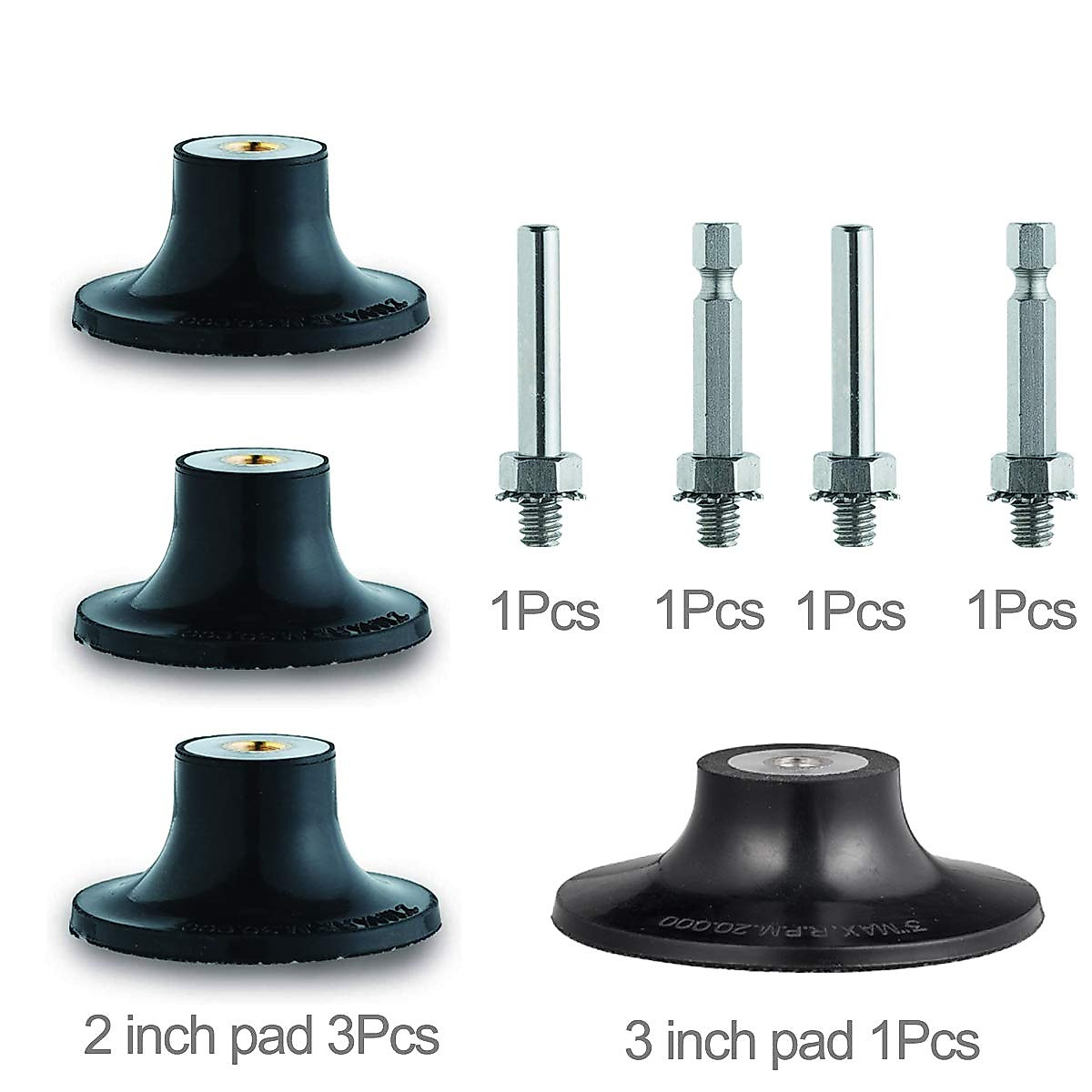 Tshya Quick Change Disc Pad Holder, 4 Pack Roll Lock Disc Holder, with 1/4" Shanks for Die Grinder Accessories