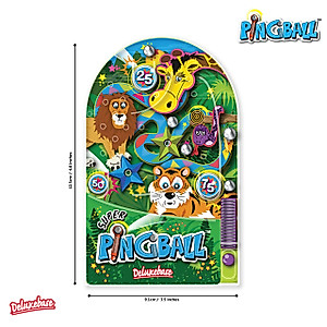 Pingball Wild Travel Game by Deluxebase - Mini Pinball Game, a Classic Retro Handheld Arcade Game. Small Travel Games for Kids are Great Action Games and Reflex Games for Party Favor or Party Bags