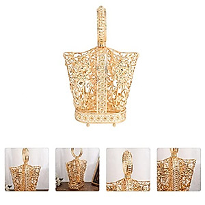 Cabilock Kitchen Utensils Holder Caddy Utensil Organizer Vintage Golden Spoon Holder Silverware Caddy for Countertop Decoration