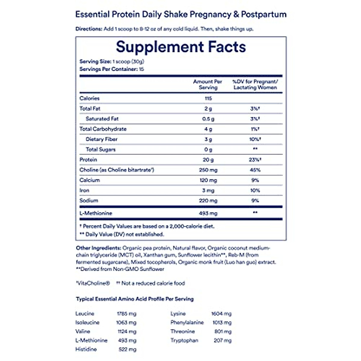 Ritual Prenatal Protein Powder: Choline to Support Prenatal, Postpartum, & Lactation, 20g Organic Pea Protein from Regenerative Farms in USA, Gluten Free, Plant Based, Sugar Free†, Vanilla, 1 Pound