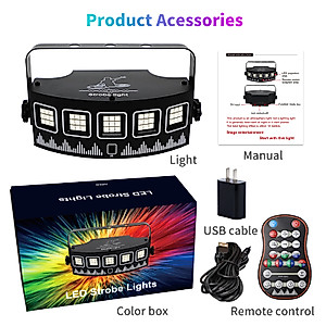 Strobe Light for Parties led Disco Dancing Party bar Mini Indoor RGB Sound Activated & Speed Control DJ Flashing Light for Parties Light