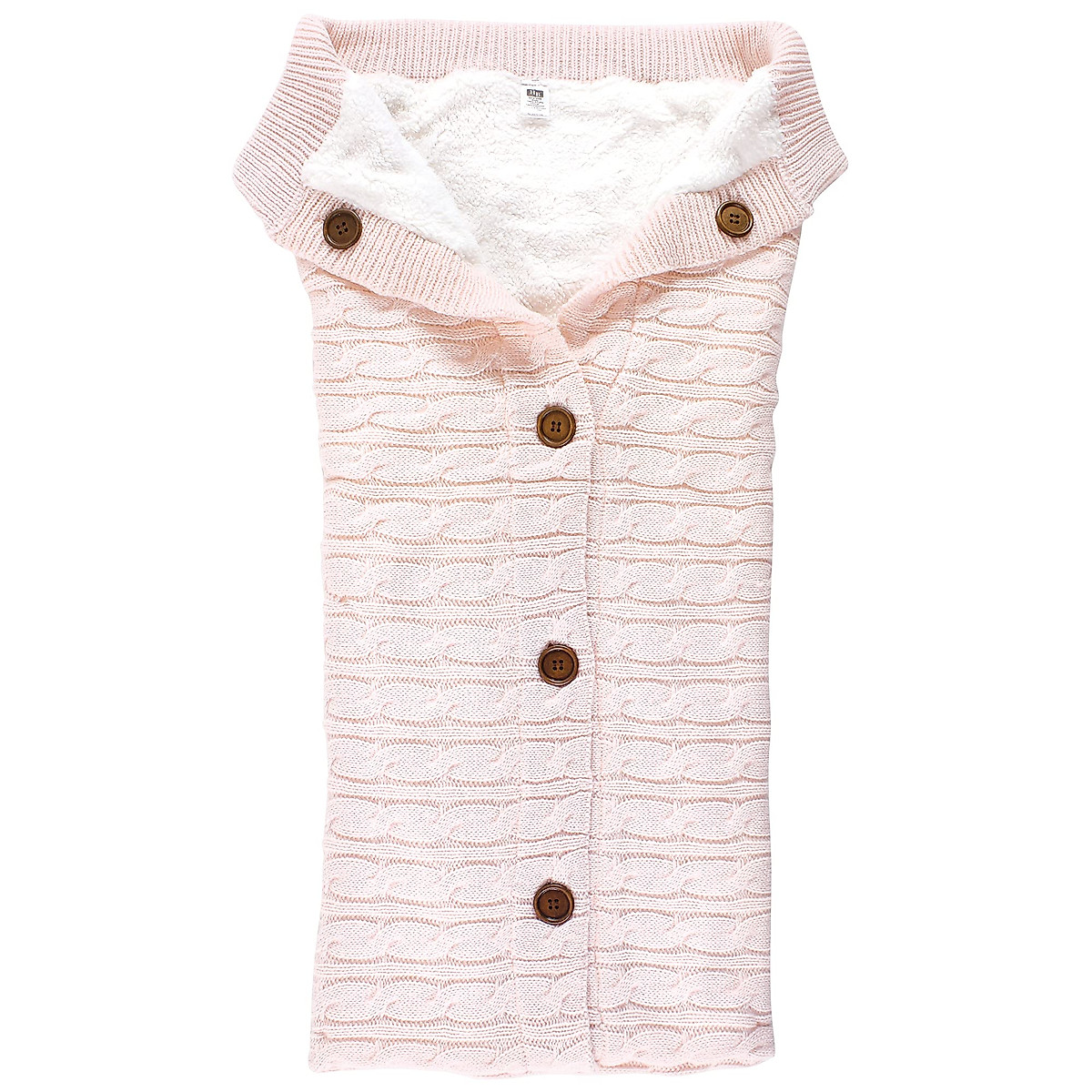 Hudson Baby Unisex Baby Sherpa Knitted Baby Lounge Stroller Wrap Sack, Blushing Bride, One Size