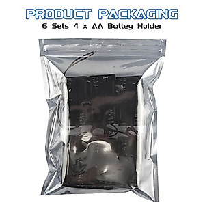 WMYCONGCONG 6 PCS 4 x 1.5V AA Battery Holder Case Box with Black Red Wire Leads