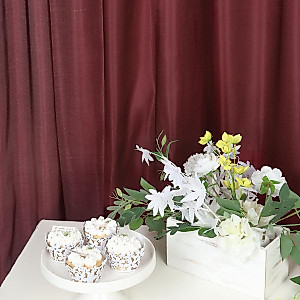 Efavormart 8ftx10ft Burgundy Satin Curtain Panel Backdrop Drapes, Photo Booth Backdrop with Rod Pocket