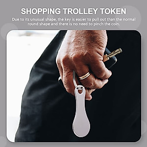 Kisangel 4Pcs Metal Shopping Trolley Tokens Shopping Cart Coin Quarter Portable Key Rings for Convenient Shopping Cart, Silver