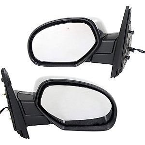 Kool Vue Left & Right Power Heated Mirrors Compatible With Chevrolet Silverado 1500 2007-2013 Manual Fold w/o Signal Light, Blind Spot, Memory, Puddle Lamp & Auto-Dimming Chrome New Body, Off Road Pkg