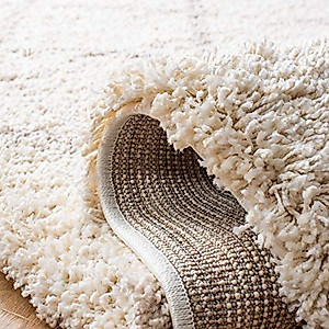 SAFAVIEH Hudson Shag Collection 5'1" x 7'6" Ivory/Beige SGH222A Modern Diamond Trellis Non-Shedding Living Room Bedroom Dining Room Entryway Plush 2-inch Thick Area Rug