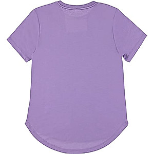 Nickelodeon Ladies 90's Fashion Shirt - Rugrats, Angelica and Chuckie Curved Hem Front and Back Short Sleeve Tee (Purple, X-Large)