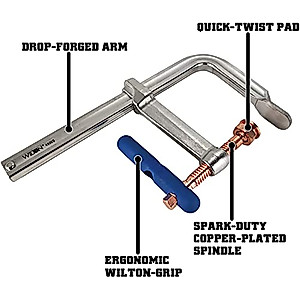 WILTON TOOLS 4800S-24C, 24-Inch Spark-Duty Copper-Plated F-Clamp (86520)