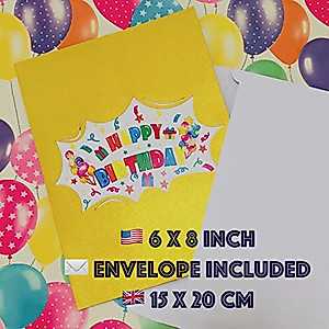Happy Birthday Pop Up Card by DEVINE Popup Cards | 3D Birthday Card for Kids Mom Dad | Pop Up Birthday Cards for Women | Funny 3D Greeting Cards Love