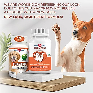 Turmeric for Dogs - Anti Inflammatory for Dogs - 300 Chewable Tablets - Curcumin and BioPerine, Antioxidant, Promotes Pet Mobility, Cardiovascular Health and Liver Health