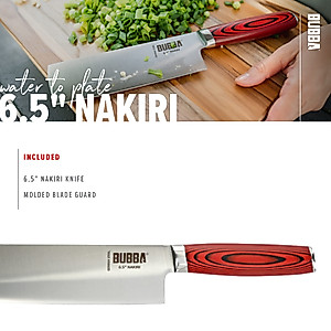 BUBBA Kitchen Series 6.5" Nakiri Knife, an All-Purpose Kitchen Knife for Chopping, Mincing, Slicing, and Dicing with a Premium German Steel Blade for All Your Kitchen Needs