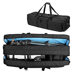 samdew Telescope Case, Double-layer Telescope Bag for Astronomical Telescope Storage, 40.8" Padded Telescope Carry Case Compatible with Celestron Telescope, Bonus Accessories Bag & Shoulder Strap