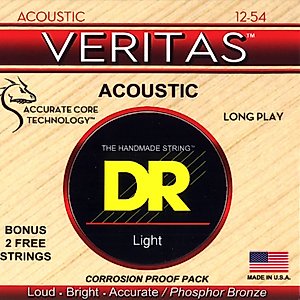 DR Strings Veritas Phosphor Bronze Acoustic Guitar Strings, 12-54 Light (VTA-12)
