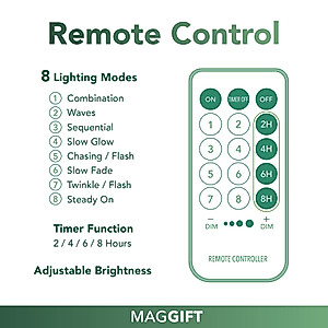 MAGGIFT 304 LED Curtain String Lights, 9.8 x 9.8 ft, 8 Modes Plug in Fairy String Light with Remote Control, Christmas, Backdrop for Indoor Outdoor Bedroom Window Wedding Party Decoration, Warm White