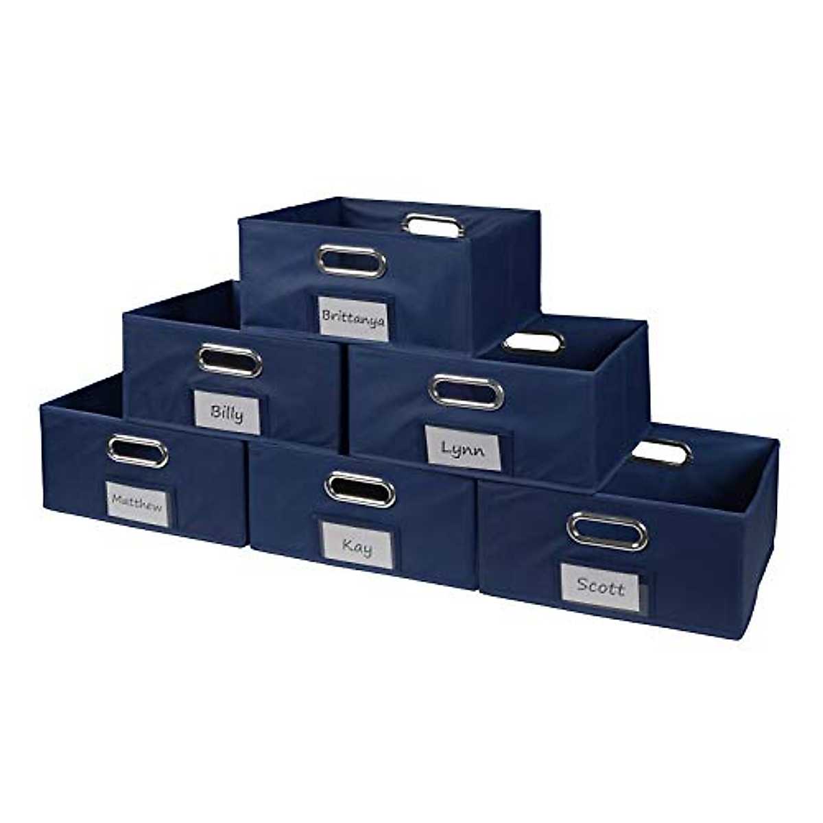Niche Cubo Set of 6 Half-Size Foldable Fabric Storage Bins- Blue