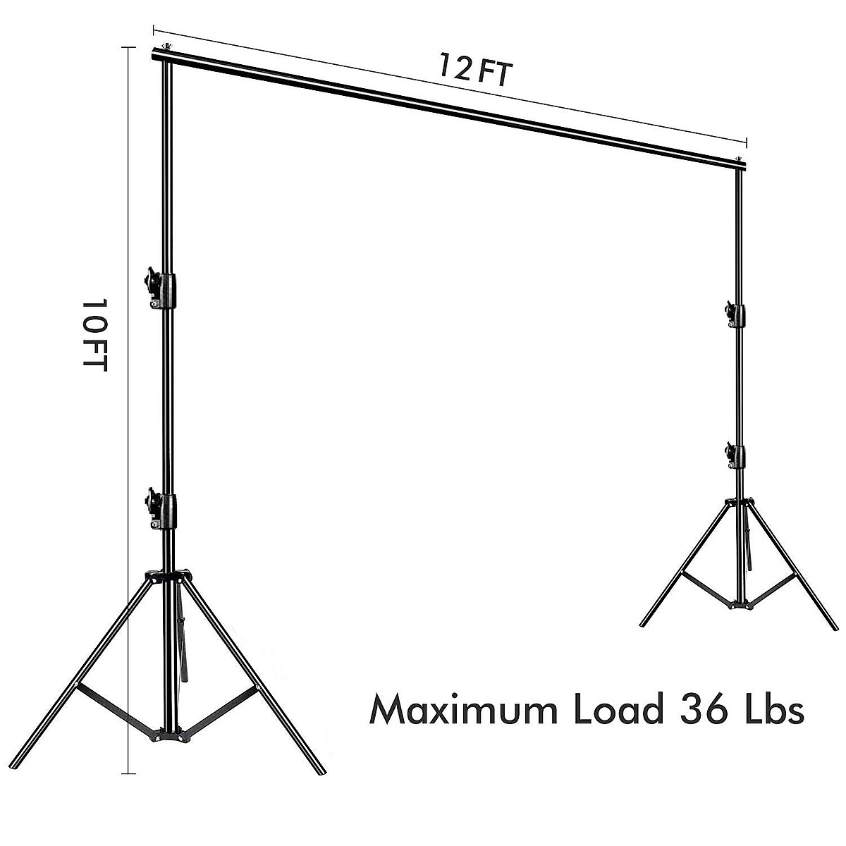 SLOW DOLPHIN Photo Video Studio 12ft (W) x 10ft (H) Heavy Duty Adjustable Photography Backdrop Stand Background Support System Kit with Carry Bag