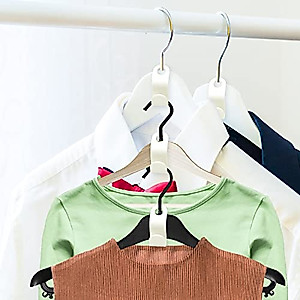 Coitak 20 PCS Clothes Hanger Connector Hooks, Mini Cascading Hanger Hooks Extender Clips, Space Saver Plastic Hangers Closet Organizer, White