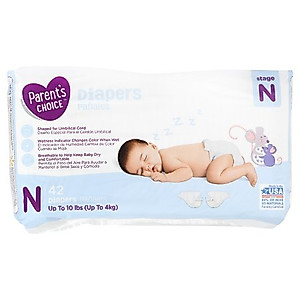 Parent's Choice 42 Count Diapers, Stage New Born, 7 Pack