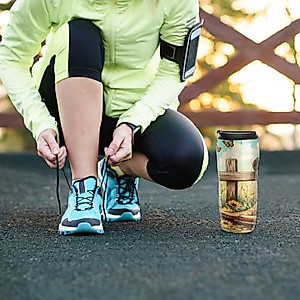 Boot Sunflower Flowers Travel Coffee Mug Reusable Coffee Cup Tumbler with Lid for Outdoor 350ml