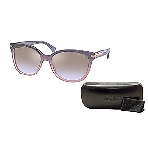 COACH HC8132 555494 57MM Shimmer Violet Peach Gradient/Violet Gradient Flash Cat Eye Sunglasses for Women + BUNDLE With Designer iWear Complimentary Eyewear Kit