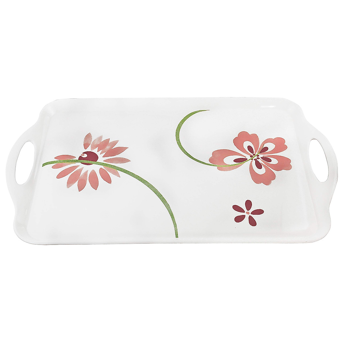 Reston Lloyd Rectangular Melamine Serving/Ottoman Tray, Pretty Pink