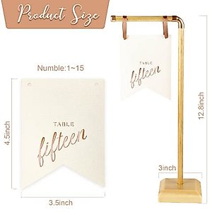 Hannella Table Number Holders , Wedding Table Numbers , Table Numbers for Wedding Reception , Reserved Table Signs , Table Number Stands , Gold Table Number 1-15 , Numbers , Wooden Numbers
