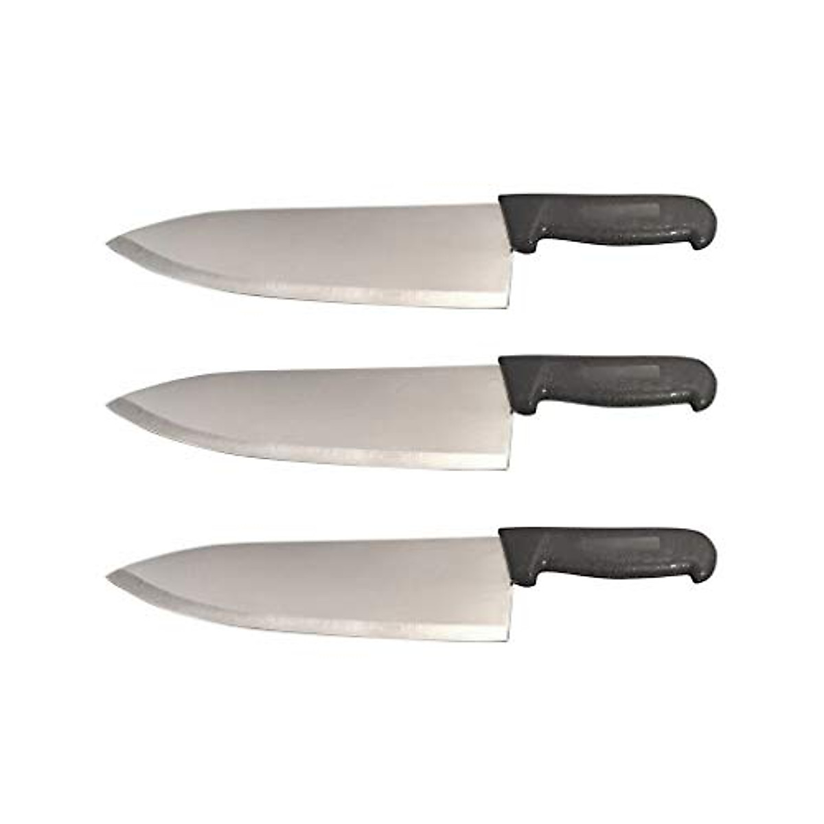 Cozzini Cutlery Imports Set of 3-10” Chef Knives Cook French Stainless Steel (Black)