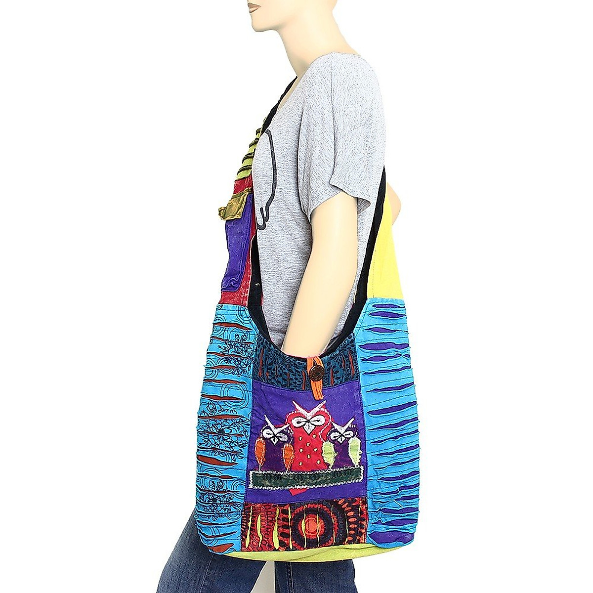 Falari Bohemian Hippie Crossbody Shoulder Bag Sling Cotton Handmade (2083)